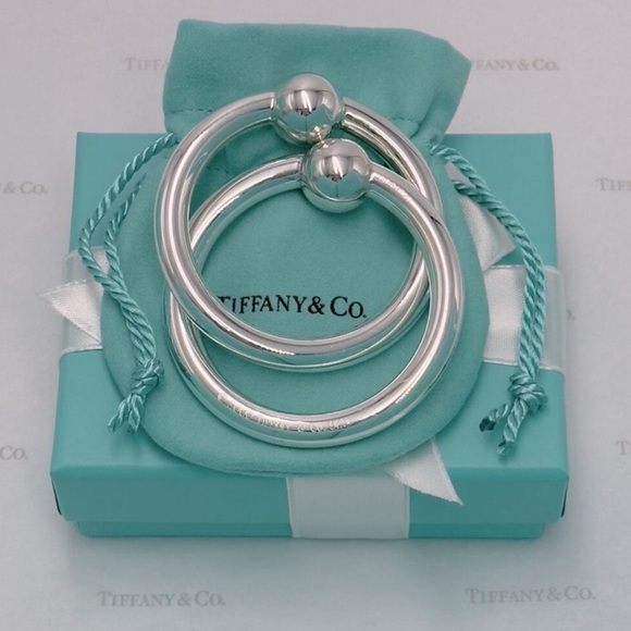 Tiffany & Co. | Jewelry | Tiffany Co Double Circle Baby Rattle Sterling ...